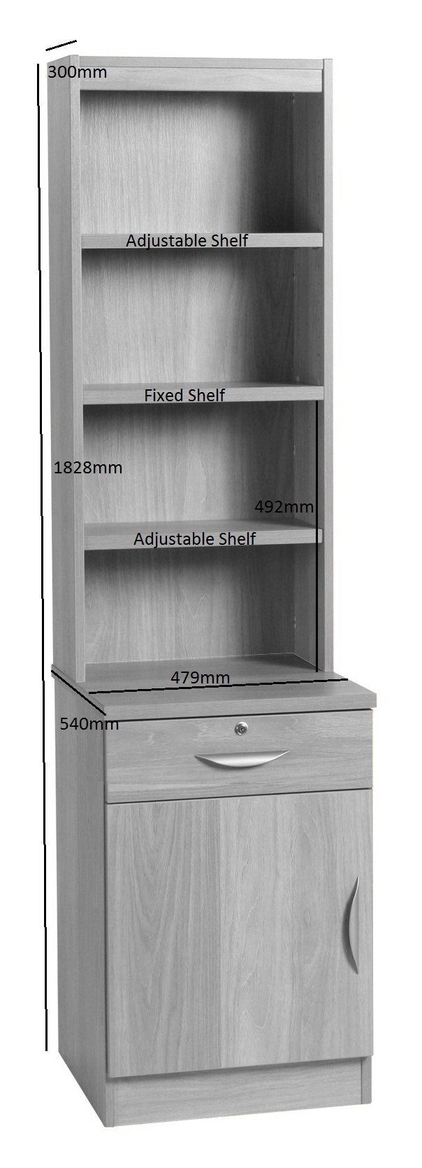 R White Cabinets Cupboard Drawer Unit with OSC Hutch - Storage & Filing ...