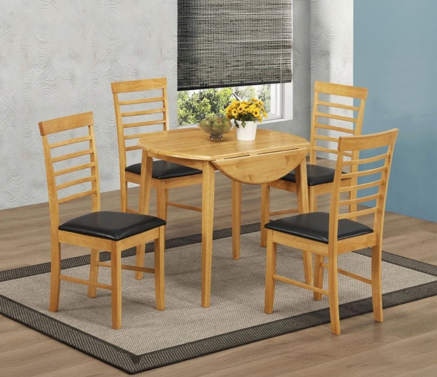 Living Homes Collection Hanover Round Drop-Leaf Table & Chair Set ...
